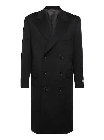 Canali Wool And Cashmere Overcoat - Black