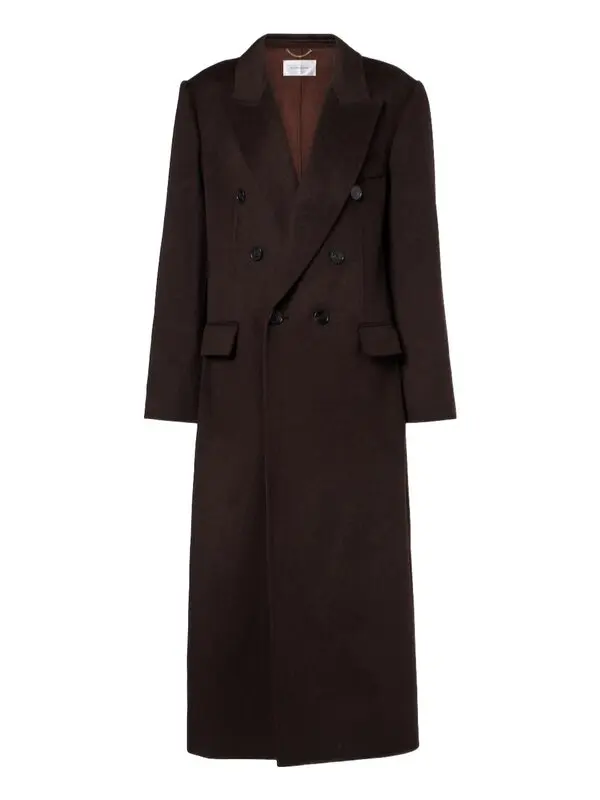 Victoria Beckham Double-breasted Wool And Cashmere Coat - Brown