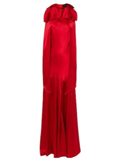 Simone Rocha Silk Satin Gown With Oversized Bows And Open Back - Red