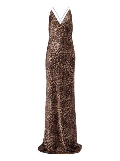 NILI LOTAN Printed Maxi Dress - Brown