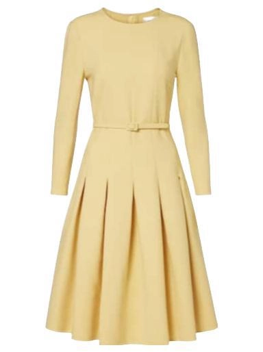 Oscar De La Renta Pleated Crêpe Midi Dress - Nude