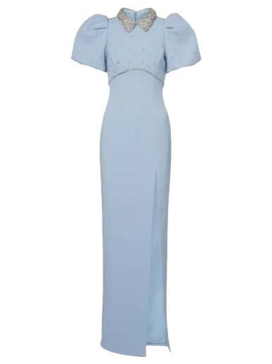 Rebecca Vallance Amery Embellished Puff-sleeve Gown - Blue