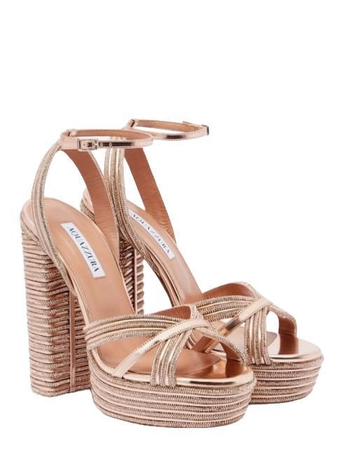 AQUAZZURA Sundance Sparkle 140 Platform Sandals - Nude