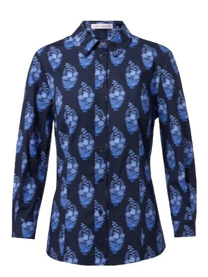 Carolina Herrera Icon Floral Cotton-blend Shirt - Blue