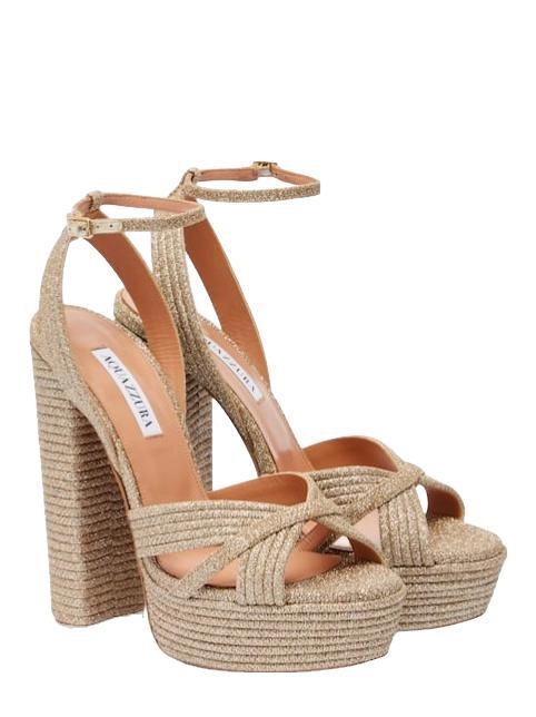 AQUAZZURA Sundance Plateau 140 Platform Sandals - Nude