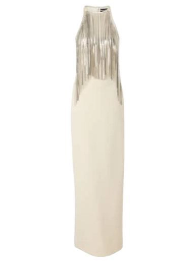 David Koma Chain-trimmed Crepe Gown - Nude