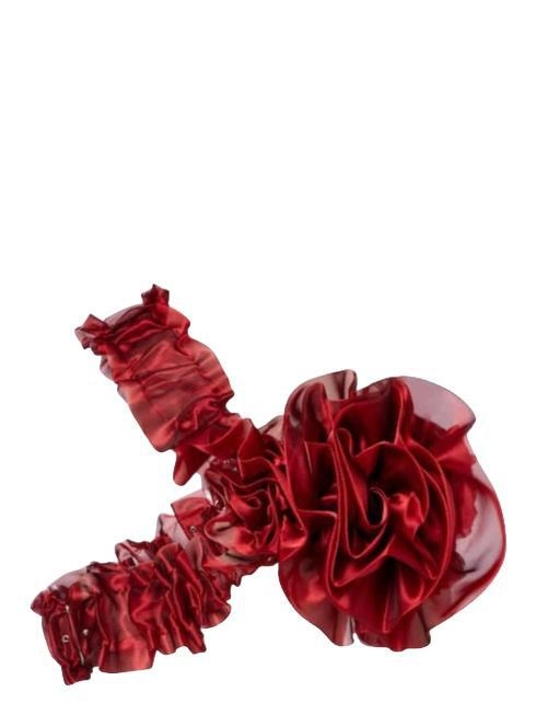 Comme Des Garçons Ruffled Floral Top - Red
