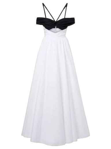 Giambattista Valli Cutout Ruched Off-shoulder Cotton Gown - White