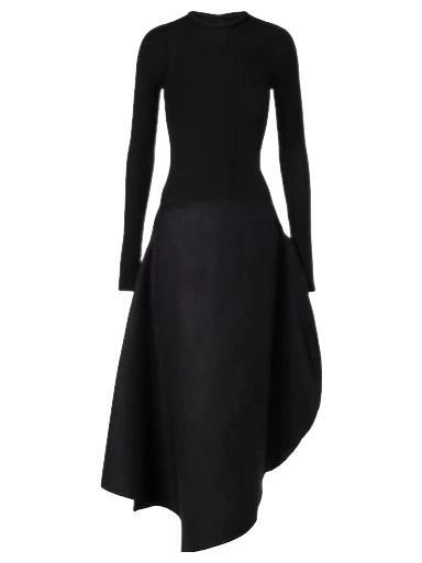 Victoria Beckham Asymmetrical Midi Dress - Black