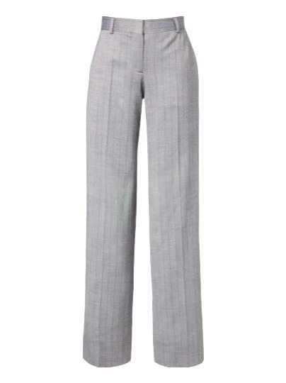 Stella McCartney Striped Wool Wide-leg Trousers - Gray