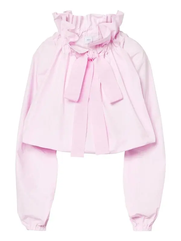 PATOU Iconic Bow-detailed Ruffled Blouse - Pink