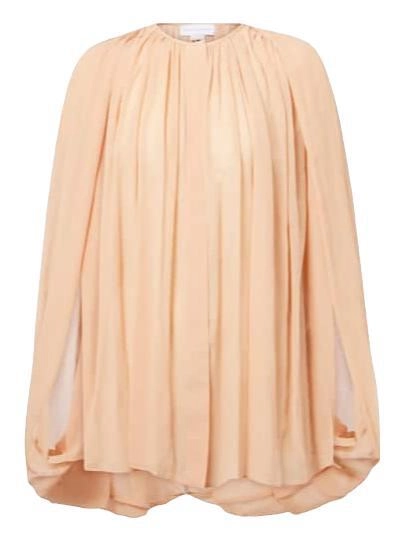 Stella McCartney Draped Silk Chiffon Blouse - Nude