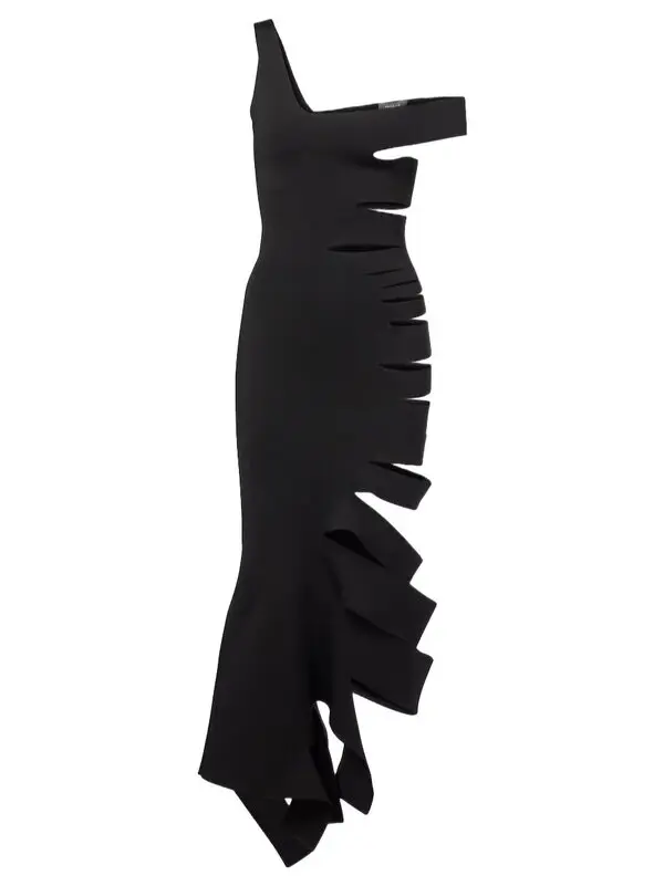 MUGLER One-shoulder Cut-out Dress - Black