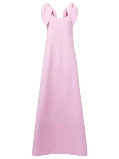 Oscar De La Renta Bow-detail Wool-blend Maxi Dress - Pink