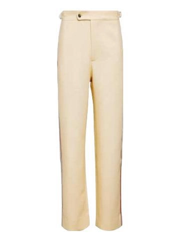 BODE Beaded Cotton Straight Leg Pants - Nude