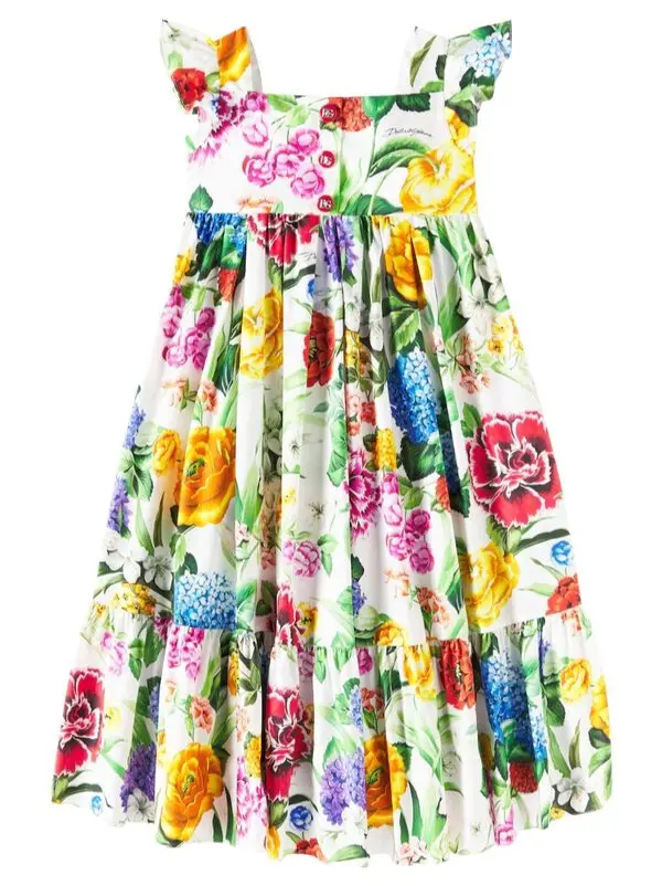 Dolce & Gabbana Floral Cotton Poplin Dress - Multi-color