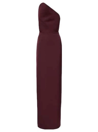 David Koma Asymmetric Satin Gown - Red