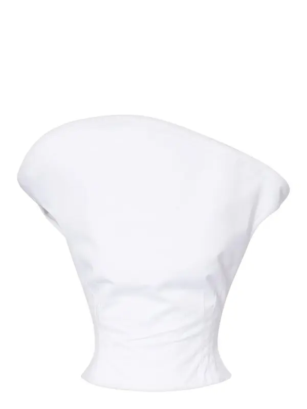 Magda Butrym Asymmetric Cotton Bustier Top - White