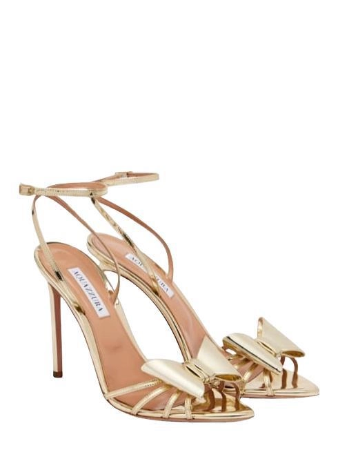 AQUAZZURA Black Tie 105 Strappy Sandals - Nude
