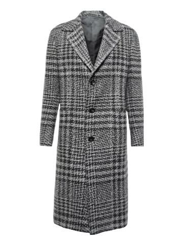 Kiton Checked Wool-blend Overcoat - Black