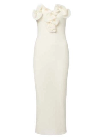 Magda Butrym Floral Appliqué Midi Dress - White