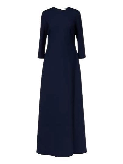 Oscar De La Renta Embellished Open-back Wool-blend Kaftan - Black