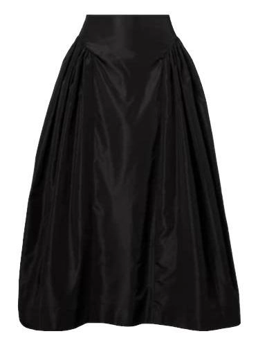 Simone Rocha Taffeta Midi Skirt With Signature Hip Detail - Black