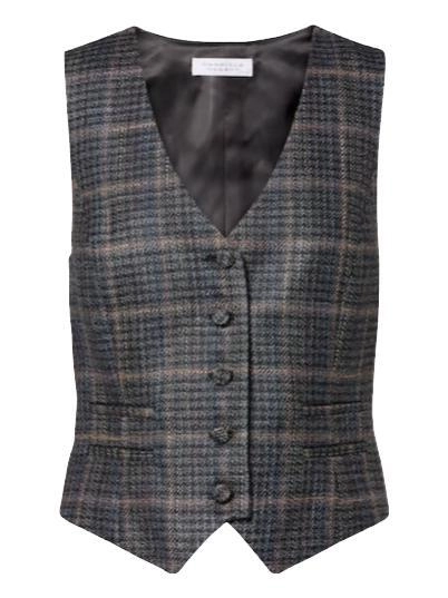 Gabriela Hearst Coleridge Checked Wool And Silk Vest - Black