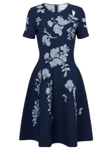 Carolina Herrera Floral Jacquard Midi Dress - Black