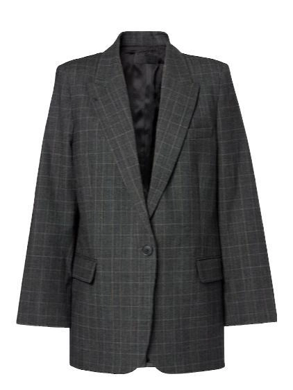 NILI LOTAN Plaid Blazer - Black