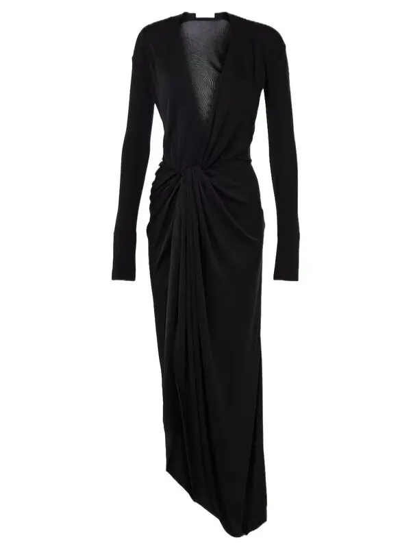 Victoria Beckham Knot-detail Jersey Gown - Black