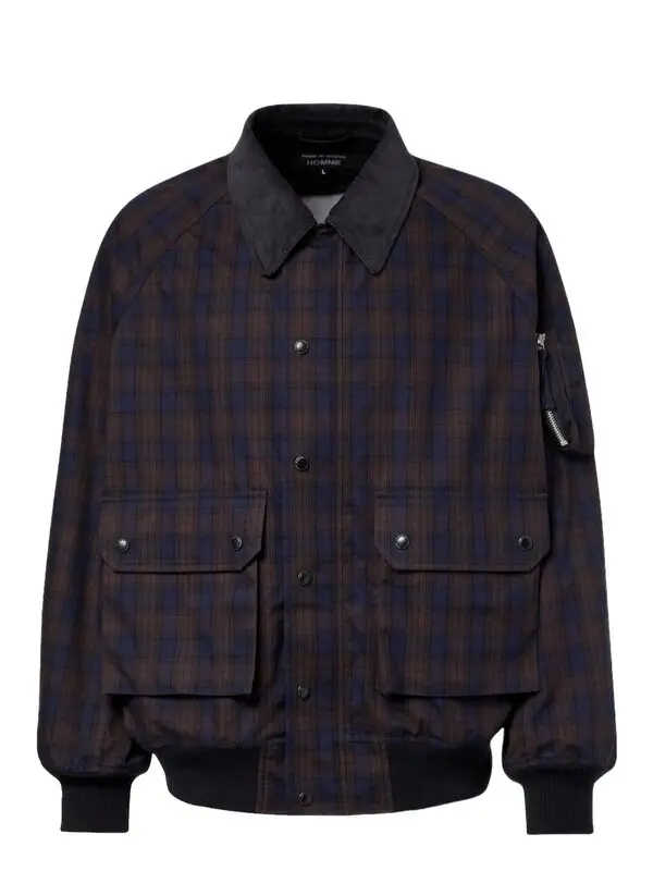 Comme Des Garçons Plaid Bomber Jacket - Black