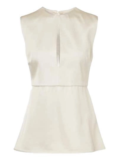 JIL SANDER Sleeveless Peplum Top - White