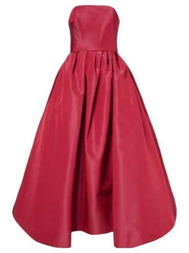 Carolina Herrera Strapless Belted Silk Cocktail Dress - Red