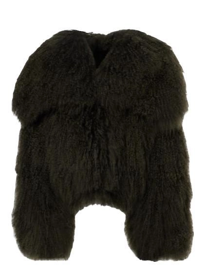 Attico Faux Fur Bomber Jacket - Black
