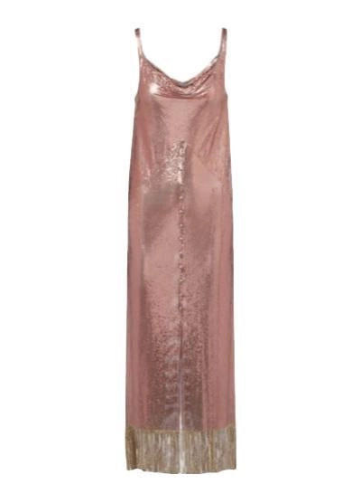 Rabanne Fringed Metallic Midi Dress - Brown