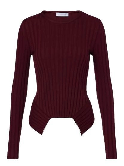 Stella McCartney Ribbed-knit Cotton Long-sleeve Top - Brown