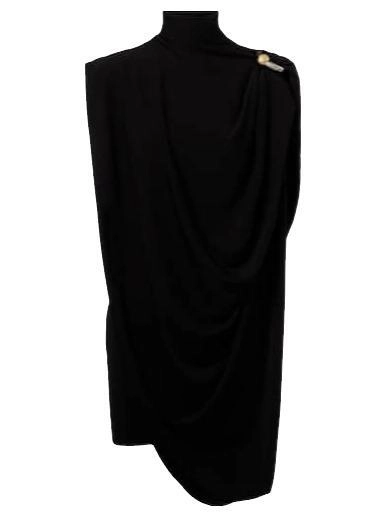 JEAN PAUL GAULTIER High Neck Draped Mini Dress - Black