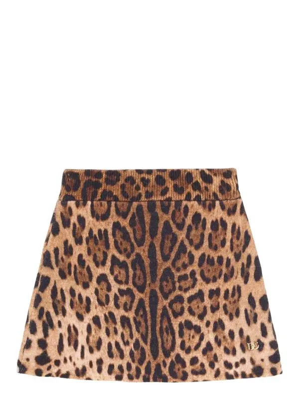 Dolce & Gabbana Leopard-print Virgin Wool Shorts - Brown