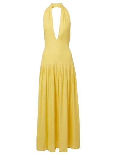Proenza Schouler Tala Halterneck Georgette Maxi Dress - Yellow