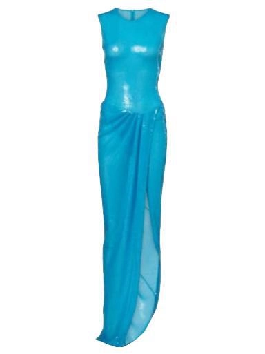Alex Perry Asymmetrical Sequined Gown - Blue