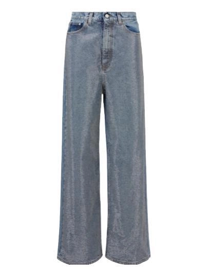Stella McCartney Crystal-embellished Wide-leg Jeans - Gray