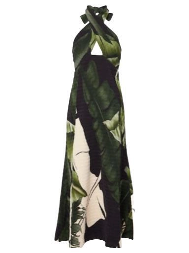 Johanna Ortiz Printed Halterneck Maxi Dress - Black