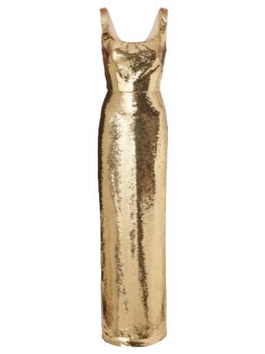 Monique Lhuillier Sequined Column Gown - Nude