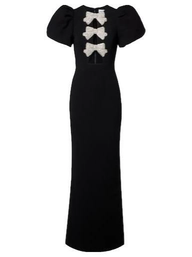 Rebecca Vallance Violetta Embellished Bow Gown - Black