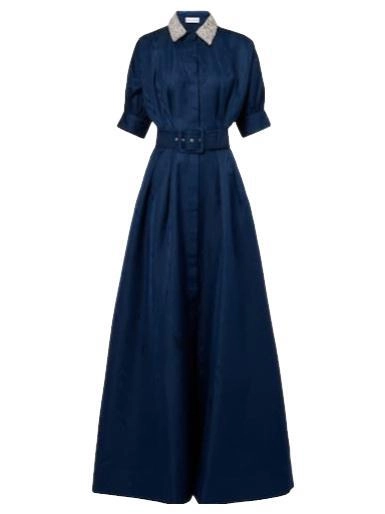 Rebecca Vallance Embellished Silk Shirt Dress - Black