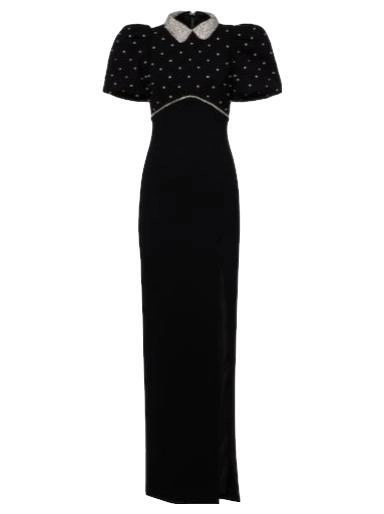 Rebecca Vallance Amery Embellished Puff-sleeve Gown - Black