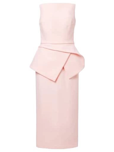 SAFIYAA LONDON Belted Crêpe Midi Dress - Pink