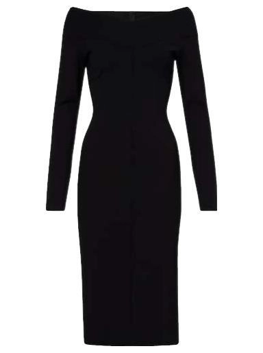 Stella McCartney Off-shoulder Jersey Midi Dress - Black