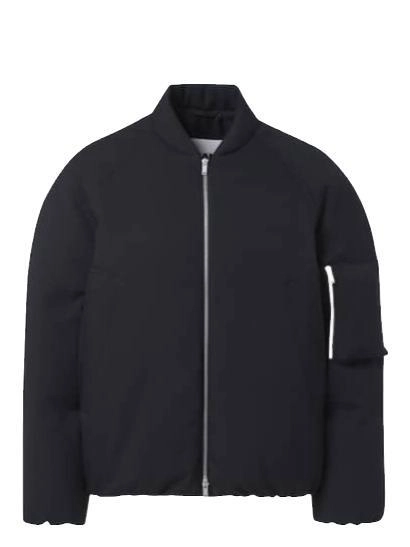 JIL SANDER Oversized Gabardine Down Jacket - Black